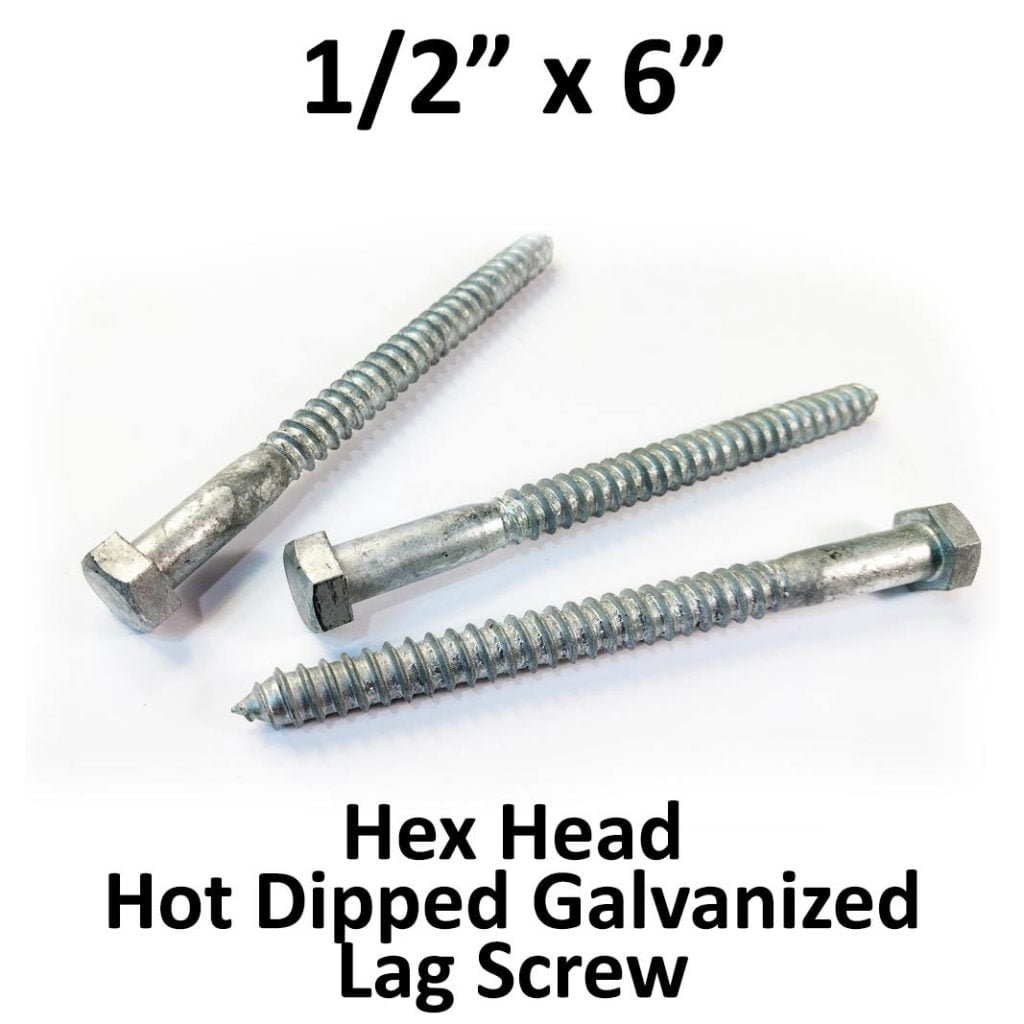 1/2" x 6" Lag Screws Galvanized Hot Dipped HDG (Bulk Box) - RCG Designs ...